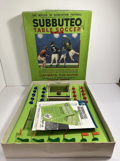 VINTAGE SUBBUTEO TABLE Soccer Boxed Set Continental Club Edition 1970’s £30.00 - PicClick UK
