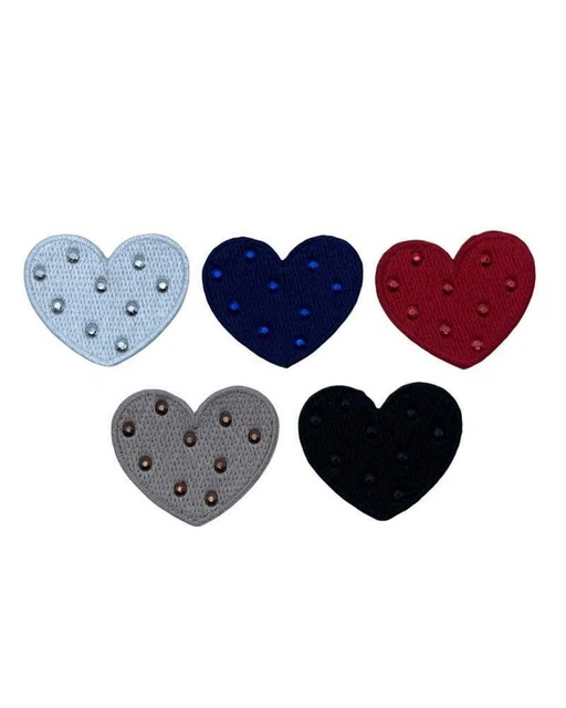 APPLICAZIONE FS TERMOADESIVA Patch Cuore Ricamato con Strass Cm 4x3 738B EUR 2,90 - PicClick IT