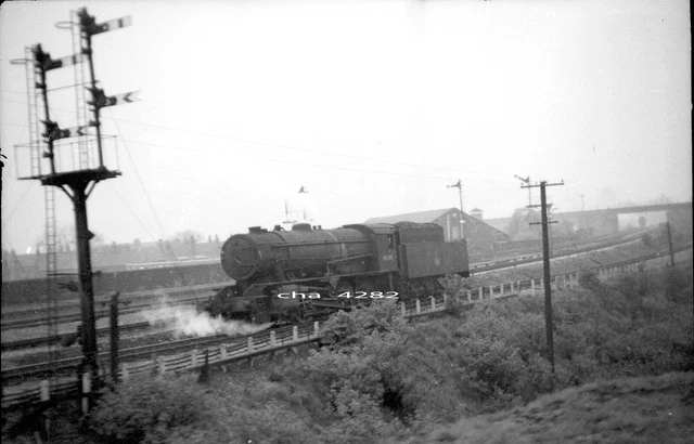 ORIGINAL RAILWAY TRAIN NEGATIVE. WD class steam loco 90381 at ?? 1950s ...