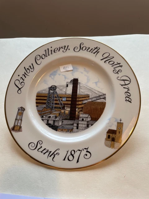 VINTAGE FINE BONE China Commemorative Plate Linby Colliery Miners £10. ...