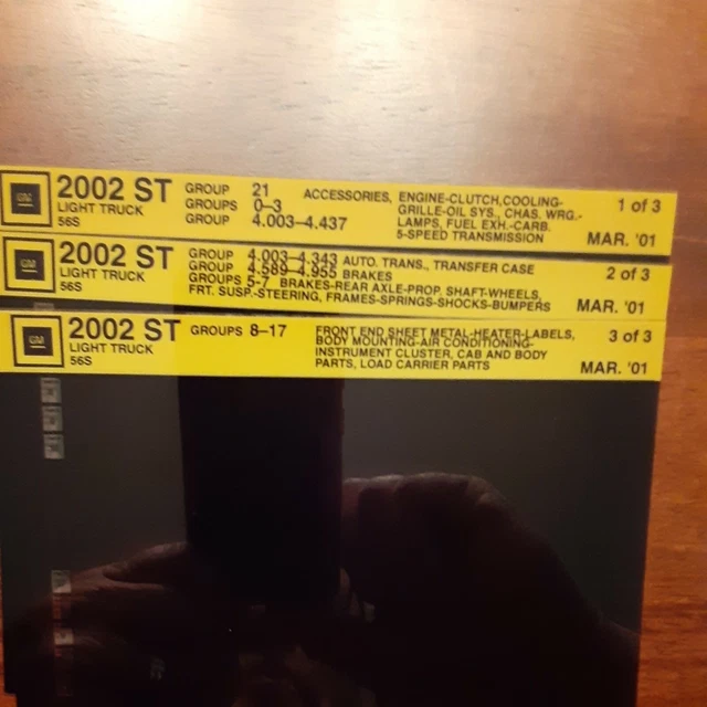 2002 S,T TRUCK Series Microfiche Parts Catalog Gmc Chevrolet $7.08 ...