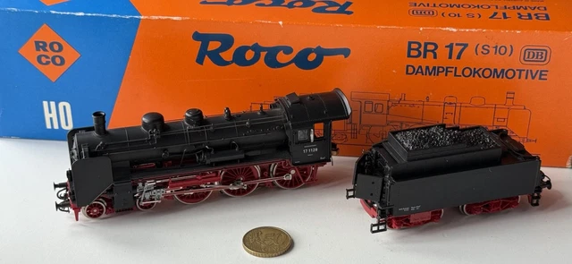 K249 ROCO H0 Dampflok mit Tender DB BR 17 (S 10) 1128 AC fährt schlecht ...