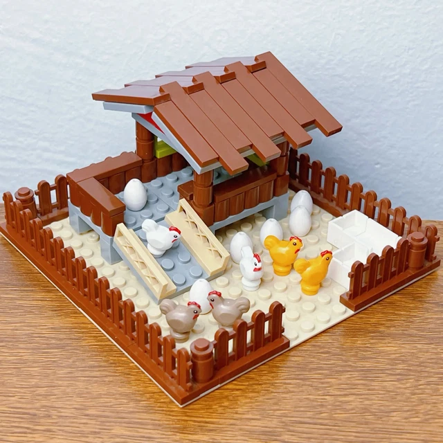 MOC FARM ANIMALS Building Blocks Chicken Coop Set EUR 17,99 - PicClick FR