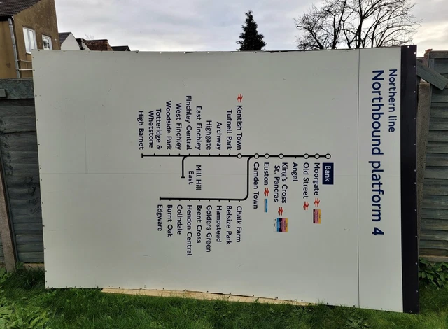 GENUINE LONDON UNDERGROUND Bank Station Northern Line MAP Panel HUGE ...