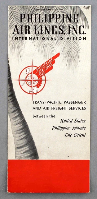 PHILIPPINE AIRLINES INTERNATIONAL Division Airline Brochure 1947 Route ...