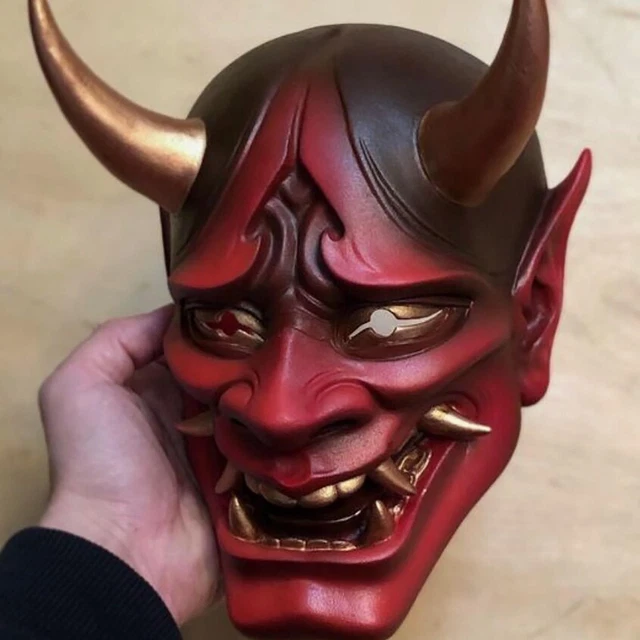 2024 JAPANESE HANNYA Prajna Devil Demon Oni Samurai Mask Latex ...