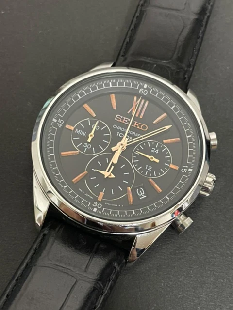 SEIKO CHRONOGRAPH 6T63-00P0 Date Stainless Steel 10Bar Quartz Mens ...