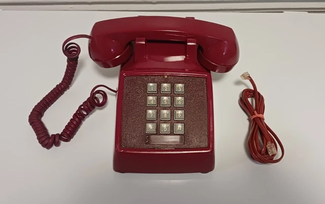 VINTAGE 1970S WESTERN ELECTRIC Model 2500M RED Push Button Desk Top ...