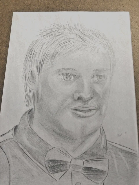 NEIL ROBERTSON SNOOKER Caricature Picture Pencil Drawing Sketch £2.90 ...