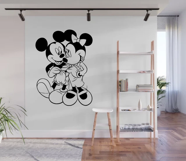 MICKEY & MINNIE Mouse Disney Cartoon Kids Children Home Wall Decal ...