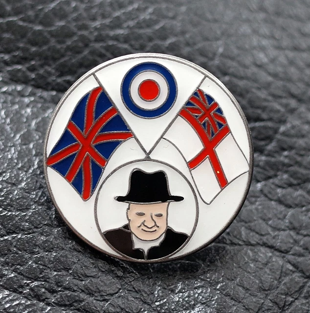 WINSTON CHURCHILL WW2 pin badge RAF Royal Navy British Army £2.50 ...