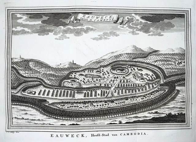 1770 MAP OF Longvek, old capital of Cambodia by Schley, Bellin $64.13 ...