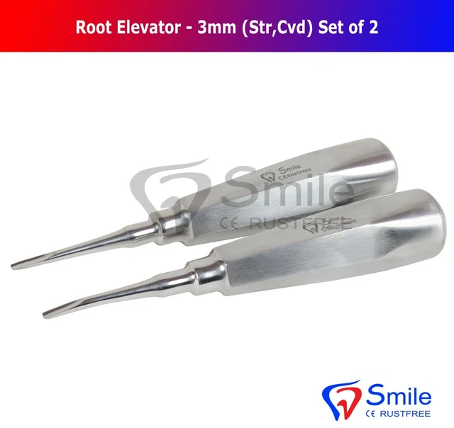 LUXATION TOOTH EXTRACTION Root Elevators 3MM Str/Cvd Set Of 2 Smile Dentale UK $60.93 - PicClick AU