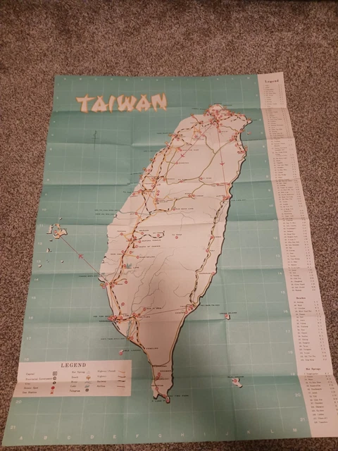 VINTAGE TOURIST MAP Of Taiwan & Taipei EUR 21,00 - PicClick FR