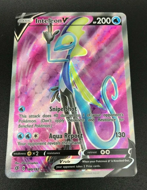 INTELEON V 180/192 FULL ART ULTRA RARE Pokemon SWSH Rebel Clash Holo NM ...