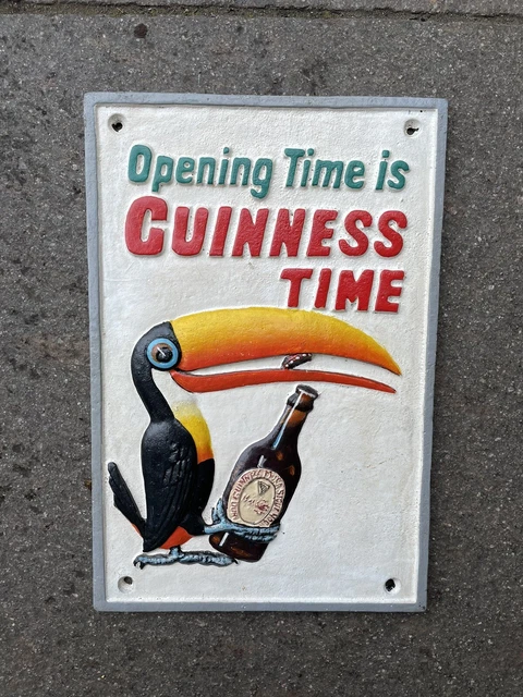 GUINNESS CAST IRON Sign Guinness Time Is Opening Time £39.00 - PicClick UK