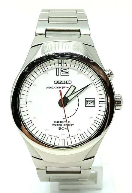 OROLOGIO SEIKO KINETIC ref 5M42 0H70 rare watch vintage clock stainless steel EUR 110,00 ...