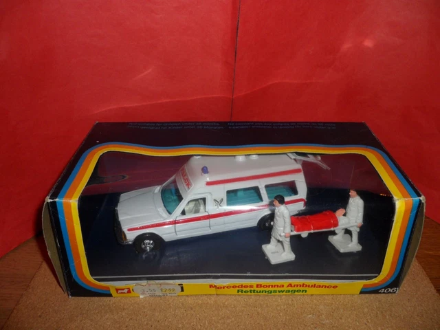 RARE DANISH CORGI #406-Mercedes Bonna Ambulance(Falck),Mint In Orig Box ...