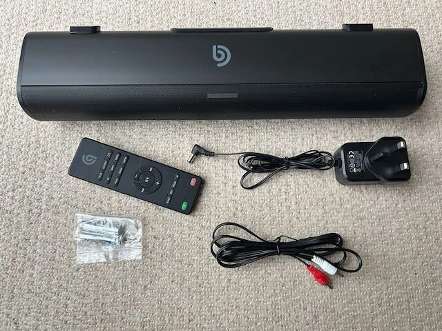BOMAKER SOUNDBAR TAPIO 1 CH2.0 BLACK Cables/Leads Remote Batteries Manual Boxed £21.00 - PicClick UK