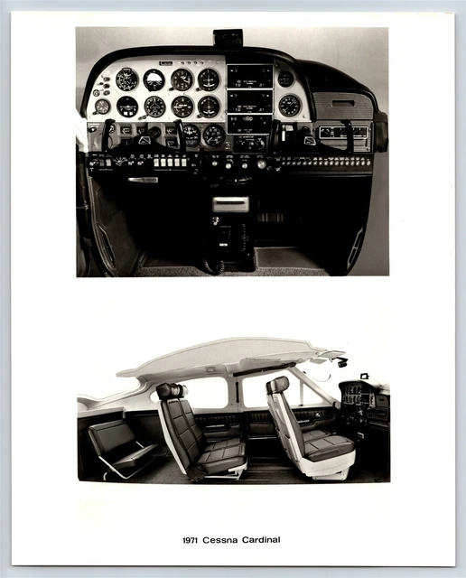AVIATION AIRPLANE 1971 Cessna Skyhawk Instrument Panel Cabin 8x10 B&W ...
