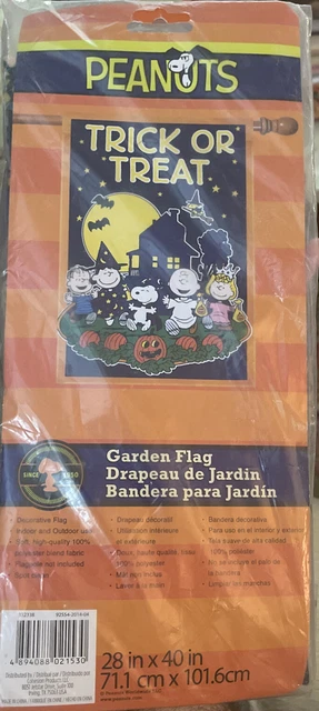 PEANUTS SNOOPY WOODSTOCK Halloween Trick Or Treat Great Pumpkin Flag 28 ...