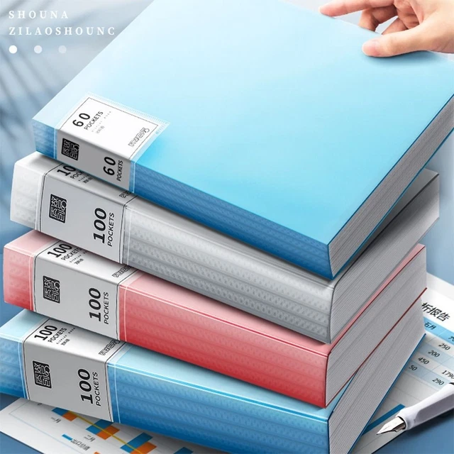 20/30/40/60/100 PAGES A4 File Folder Test Paper Storage Bag School ...