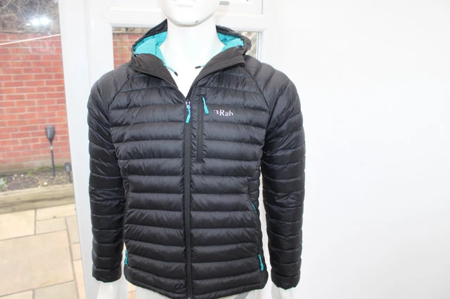 RAB PUFFA JACKET Womens UK14 Microlight Alpine Down Black PERTEX Ladies ...