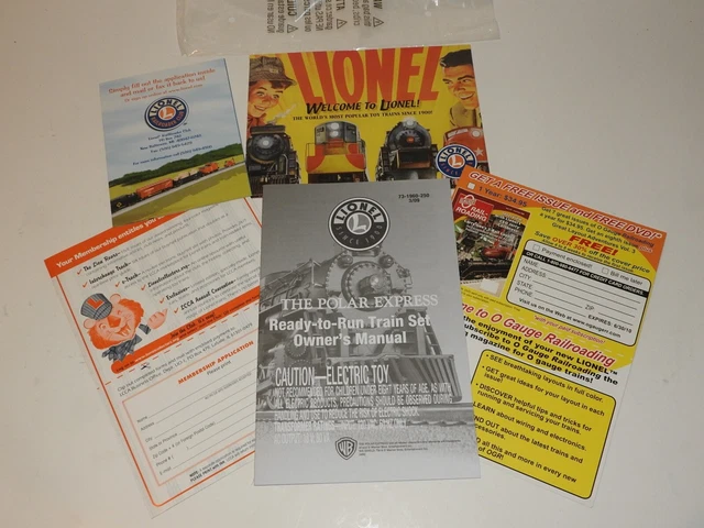 LIONEL &THE POLAR Express" Operating Instruction Booklet & Set Papers £ ...