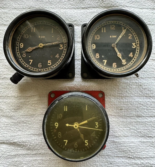 VINTAGE AIR MINISTRY Aircraft Clocks Ww2 Raf Spitfire Hurricane Fighter ...