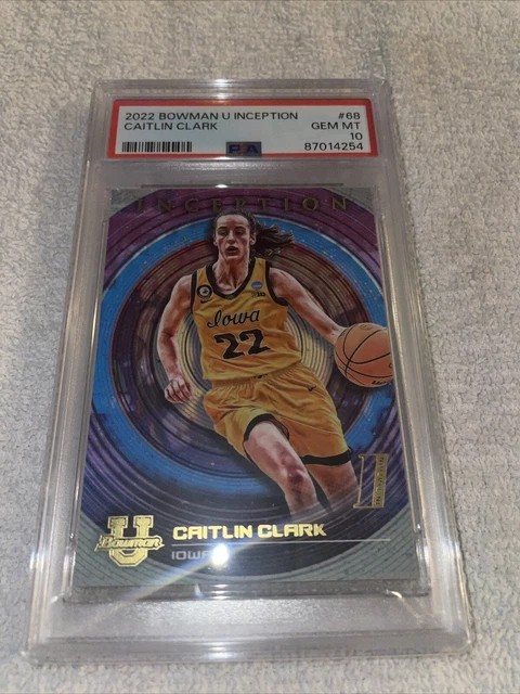 2022 CAITLIN CLARK Bowman University Inception #68 PSA 10 Iowa Hawkeyes ...