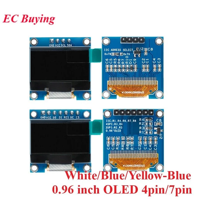 0.96 INCH OLED Display Module 128X64 I2C SSD1306 LCD Screen Board 4 ...