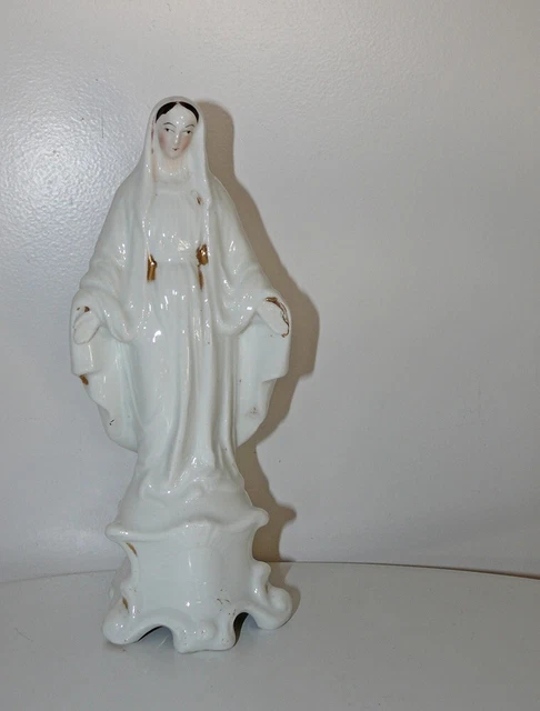 STATUETTE RELIGIEUSE ANCIENNE en porcelaine de Paris La Sainte Vierge ...
