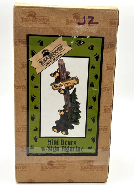 BEARFOOTS BEARS MINI Sign Bear Lake Figurine Vtg Big Sky Carvers Jeff ...