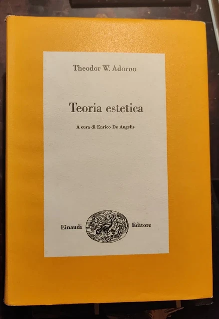 THEODOR W. ADORNO Teoria estetica a cura E. De Angelis 1ª Ediz. Einaudi ...