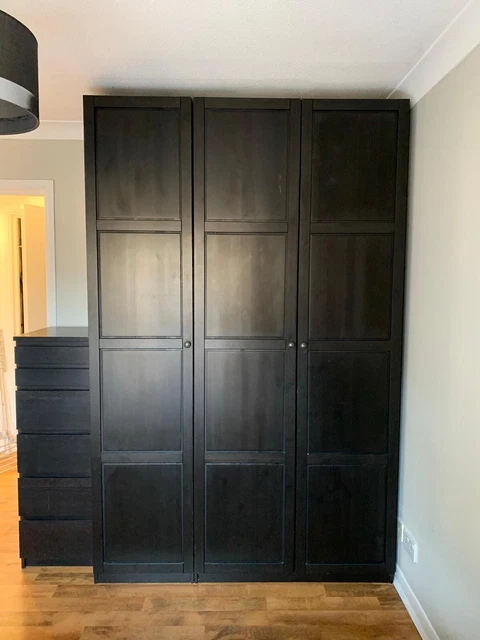 IKEA PAX WARDROBE with Hemnes doors - brown black £53.00 - PicClick UK