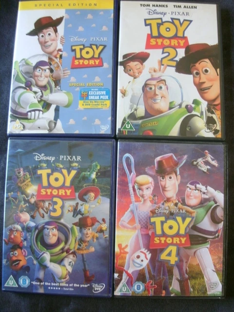 DISNEY;PIXAR - TOY Story - Film Collection 1-4 (DVD, 4-Disc Set) . FREE ...