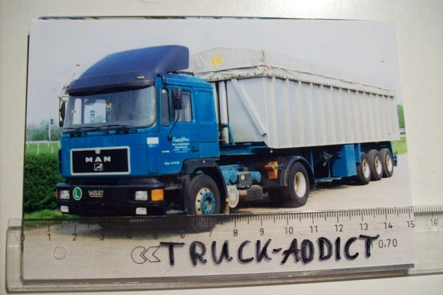 OLDTIMER TRUCK PHOTO, Lkw Foto, MAN F90, Kipper, Kippsattelzug EUR 3,99 ...