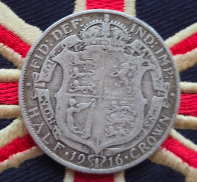 1916 HALF CROWN MASSIVE SILBER Münze Irish Easter Uprising Dublin Antik ...