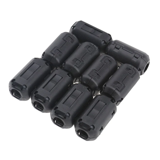 10X NOISE SUPPRESSOR Reduction EMI RFI Cable Clip 9mm Core Cable Filter ...