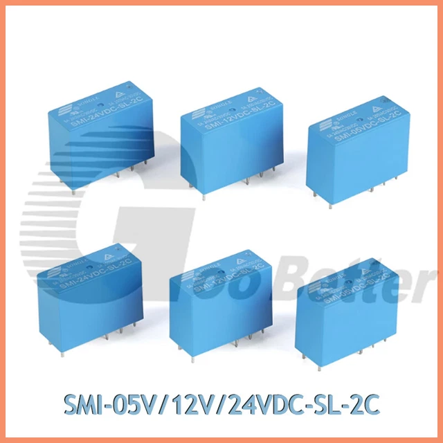 MINI SONGLE RELAY SMI-05V/12V/24VDC-SL-2C 5A 250VAC/30VDC 8 Pin PCB 2NO 2NC £1.98 - PicClick UK