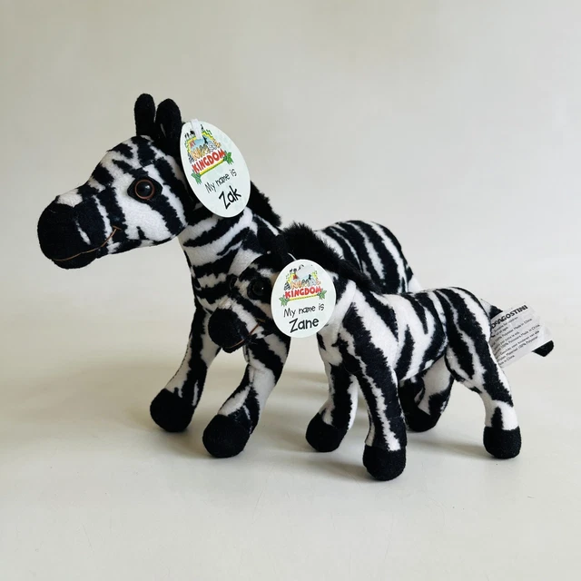 DEAGOSTINI ANIMAL KINGDOM Plush Zak And Zane Zebra Soft Toy Cuddly ...