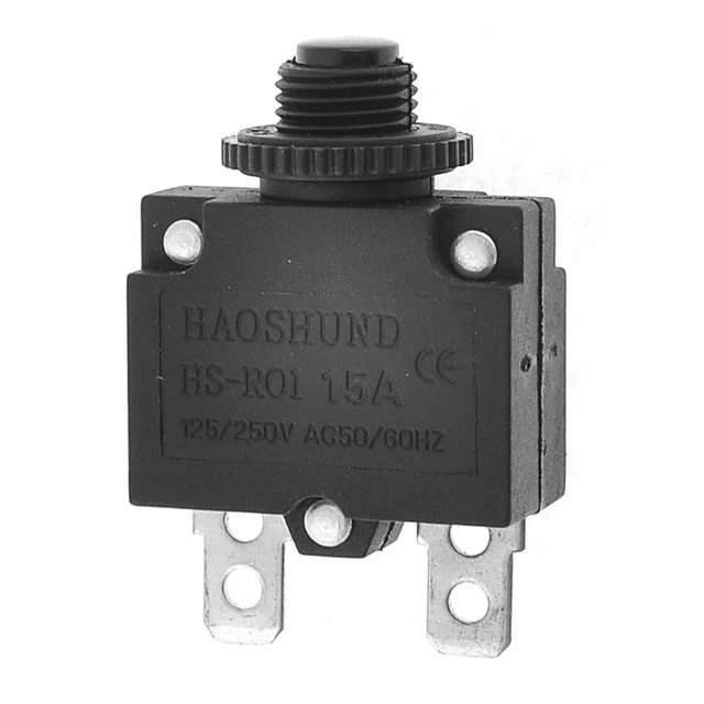 AIR COMPRESSOR CIRCUIT Breaker 2 Terminals Overload Protector AC 15A 50 ...