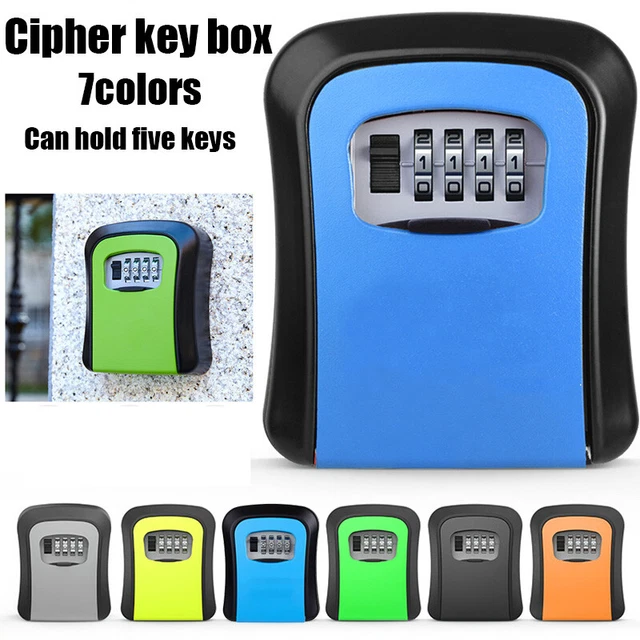 4 DIGIT COMBINATION Key Lock Box Wall Mount Safe Security Storage Case ...