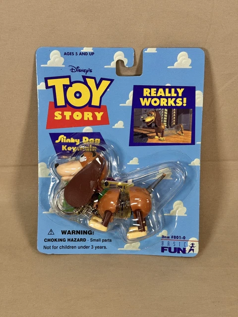 DISNEY PIXAR TOY Story SLINKY DOG STRETCHES Keychain Figure 1995 Basic ...