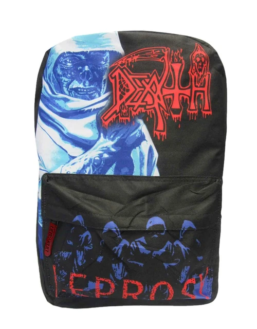 DEATH BACKPACK BAG Leprosy Band Logo Nue offiziell Schwarz Size One ...