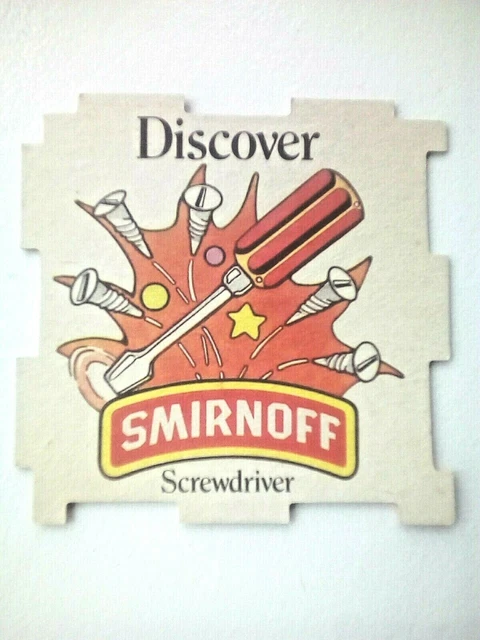 VINTAGE SMIRNOFF VODKA - Screwdriver - Cat No'51 Beermat / Coaster £1. ...