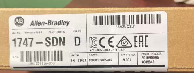 NEW AB 1747-SDN SER B SLC 500 DeviceNet Scanner Module 1747SDN Factory ...