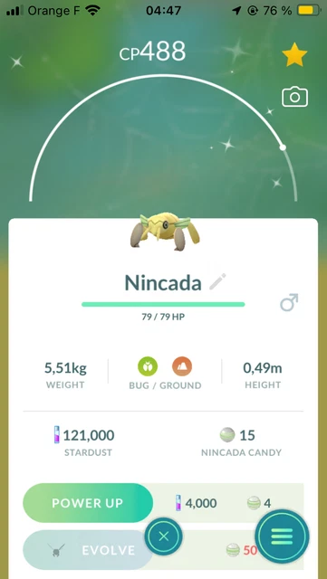 POKÉMON GO - Shiny Nincada - Mini PTC 80K Stardust EUR 1,00 - PicClick FR