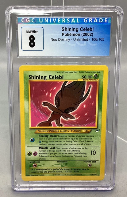 POKÉMON SHINING CELEBI (2002) Neo Destiny Olo Illimitato 106/105 CGC 8 ...