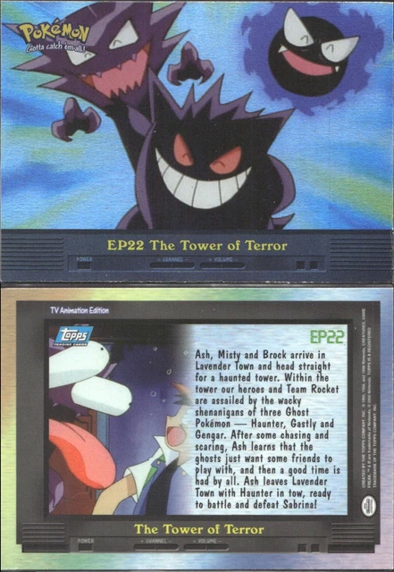 POKEMON TOPPS EP22 The Tower of Terror TV Animation Rainbow Foil Blue ...
